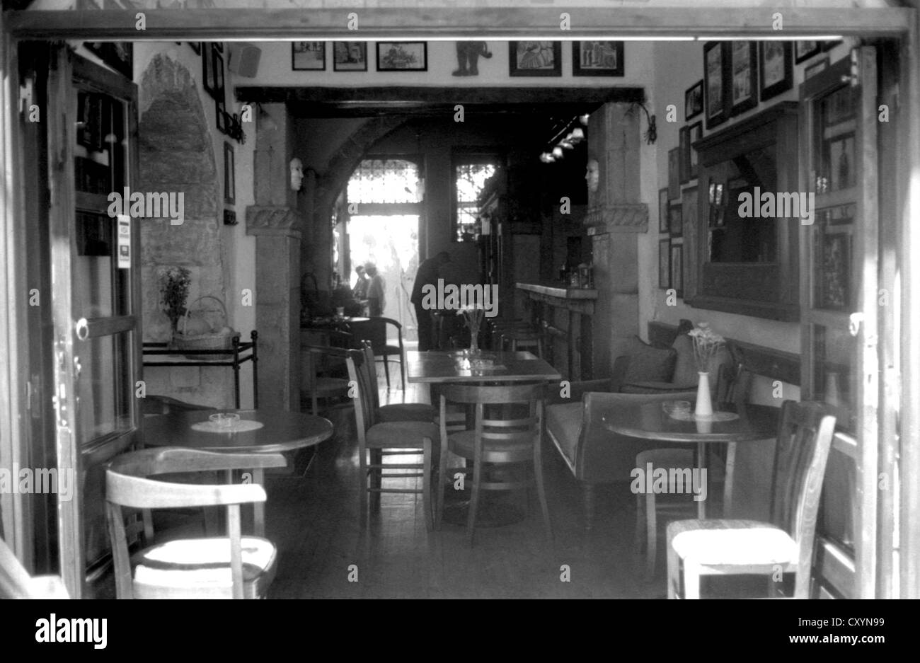Greece, Crete, Rethymno, café, coffee shop Stock Photo - Alamy