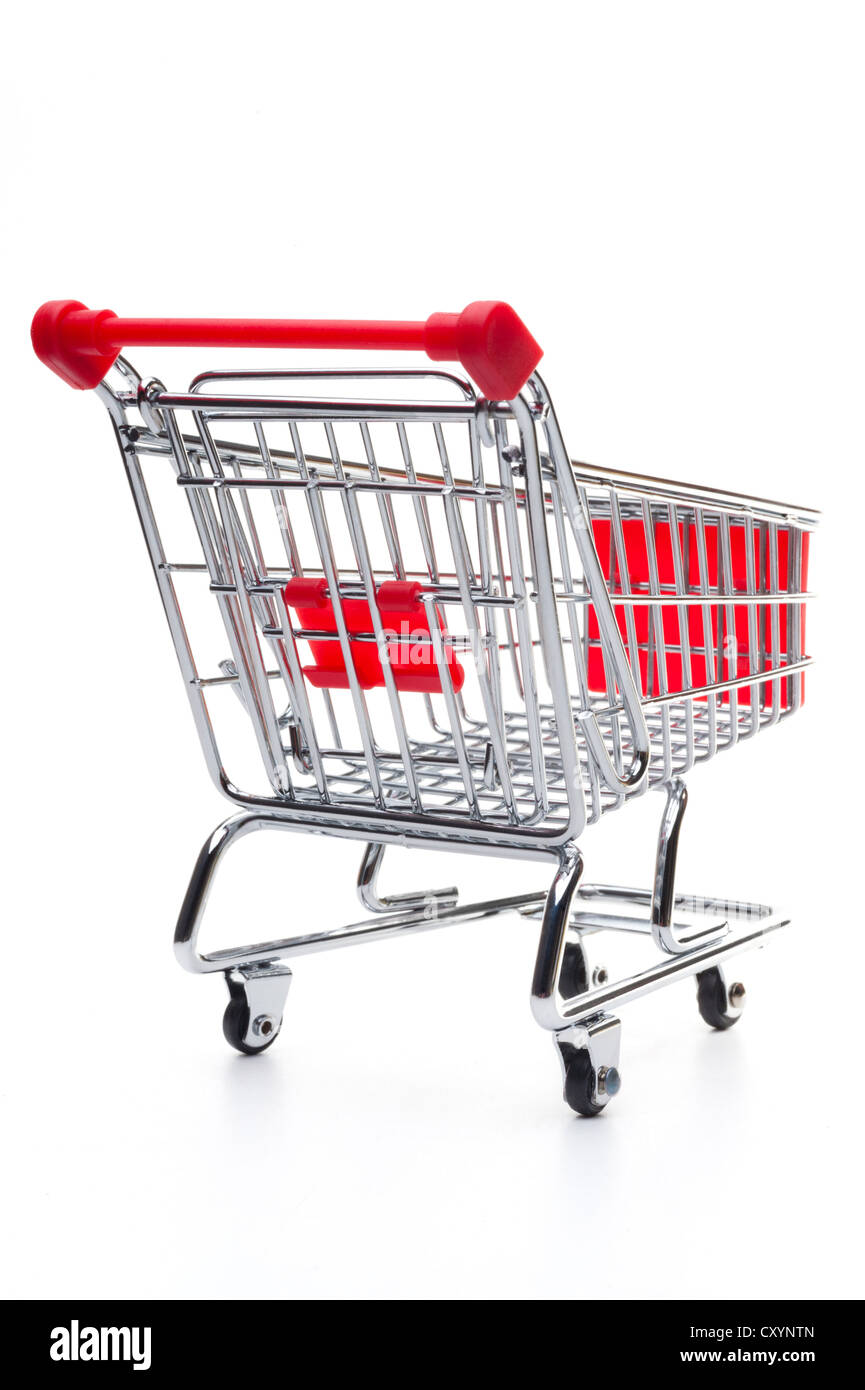 Empty shopping cart, isolated on white background Stock Photo - Alamy