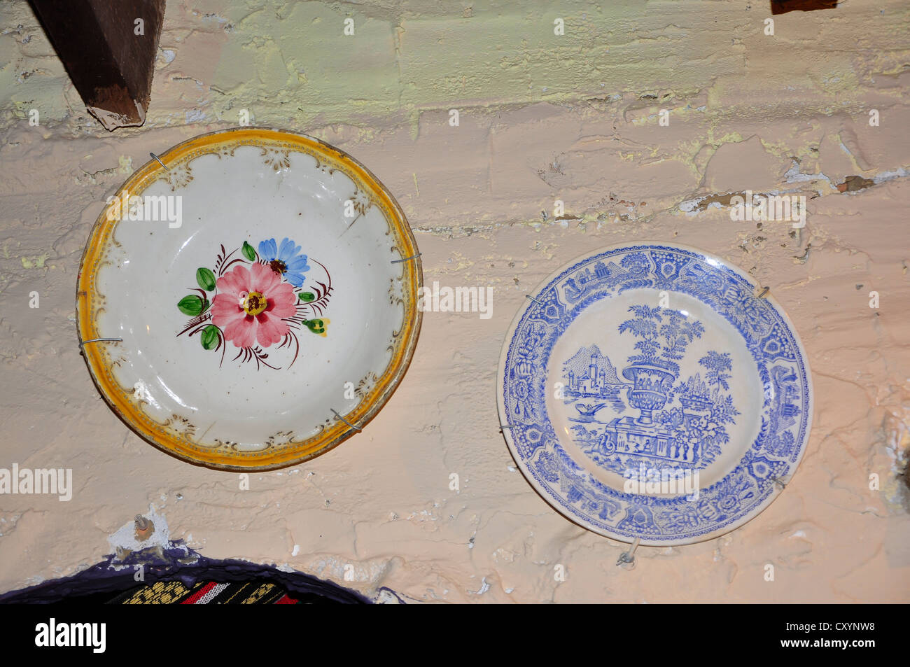 spanish old style dinner plate with painting from Spain Stock Photo - Alamy