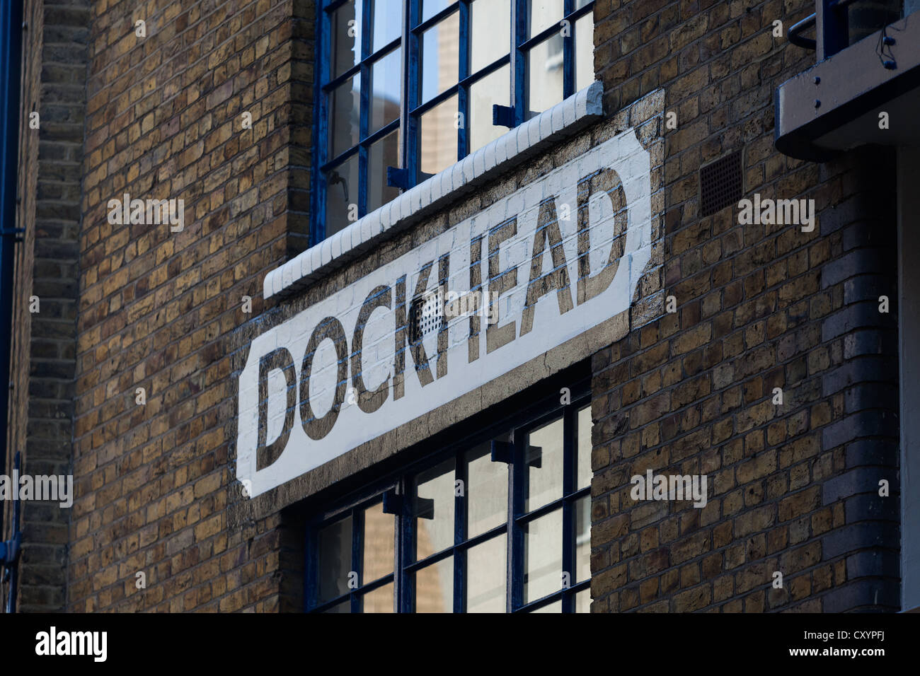 Dockhead sign on old wharf building, Bermondsey, London Stock Photo - Alamy