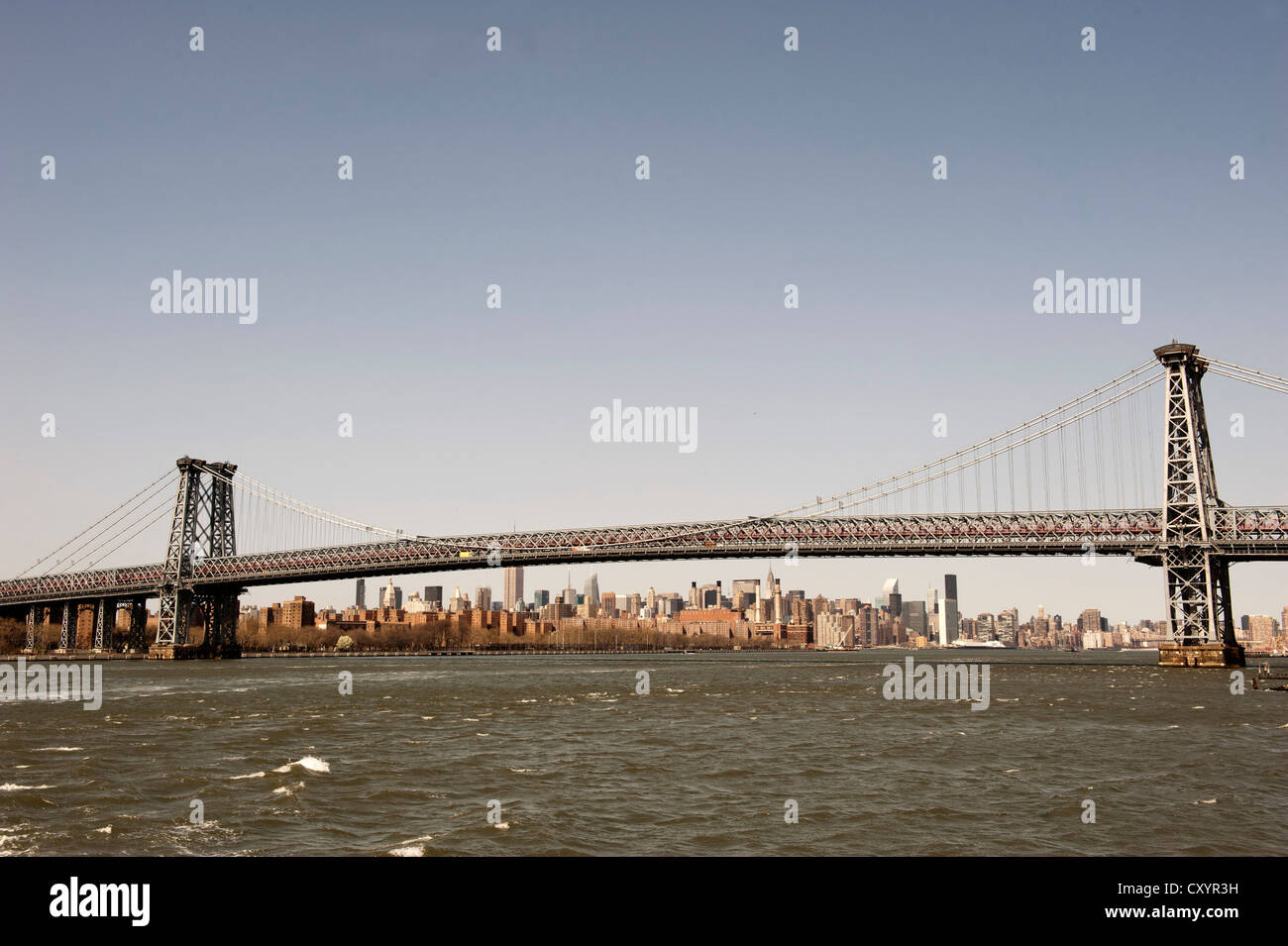 Williamsburg Bridge, East River, New York City, New York, USA Stock ...