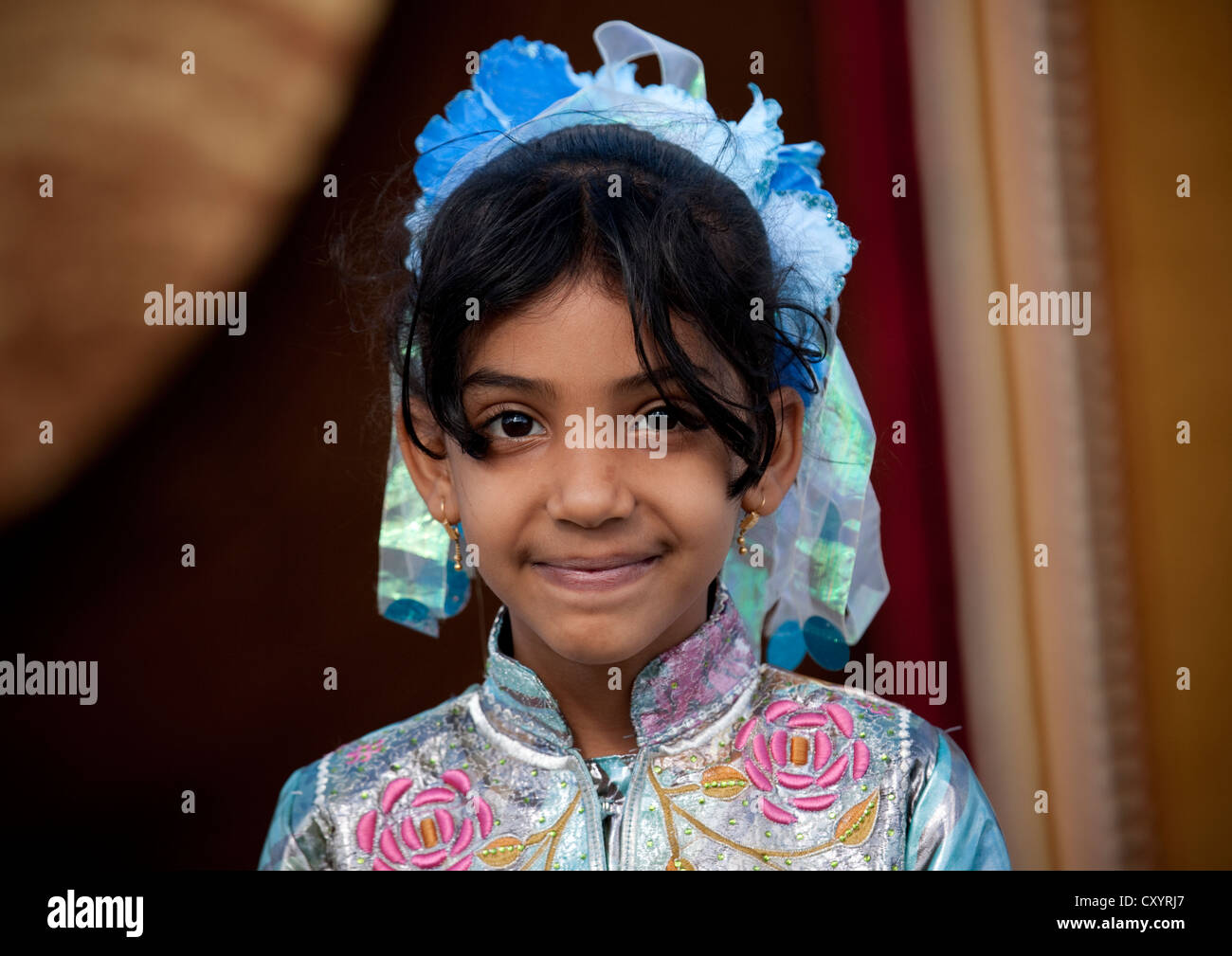 Local Girl Smiling At The Camera, Sinaw, Oman Stock Photo - Alamy