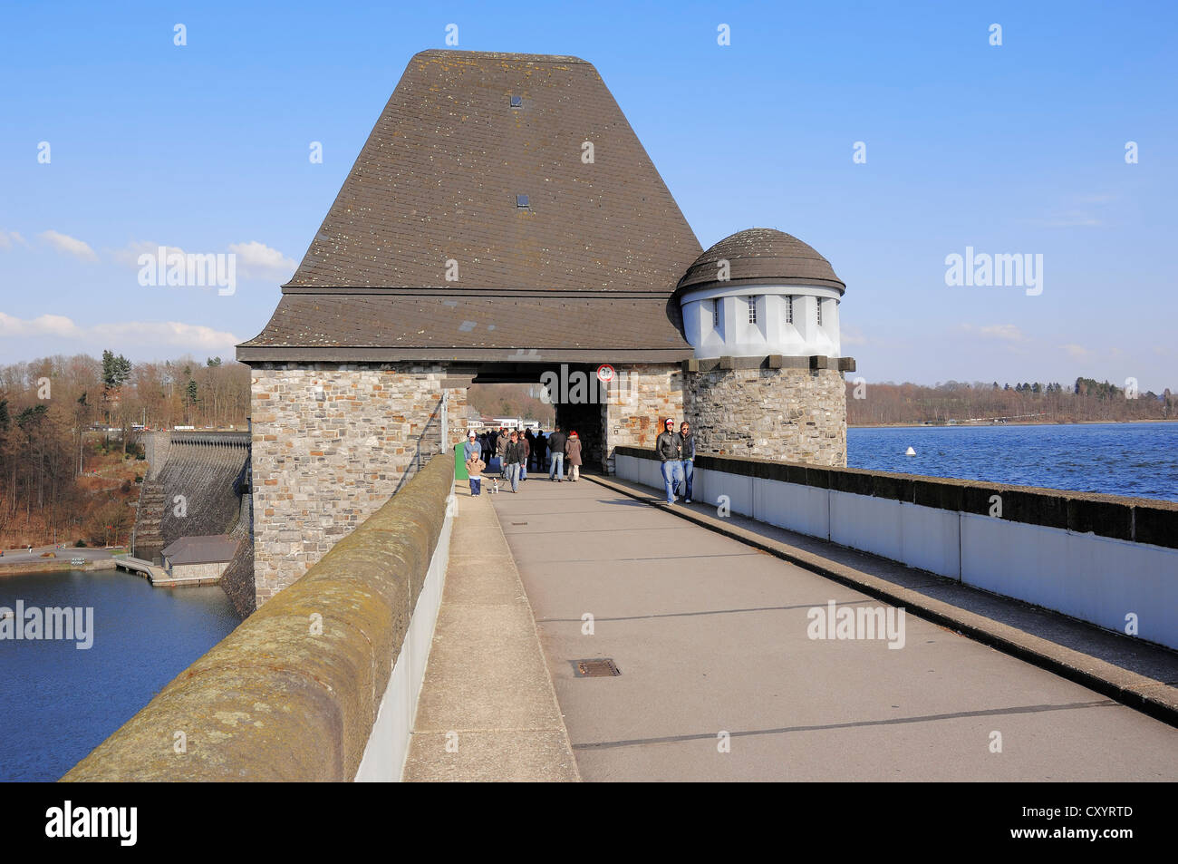 Dam of the Moehne reservoir, North Rhine-Westphalia, PublicGround Stock ...