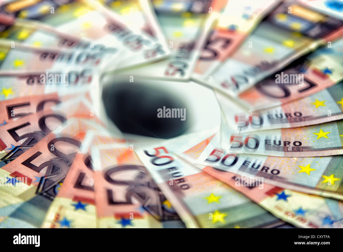 Circle of euro banknotes rotating around its axis Stock Photo - Alamy