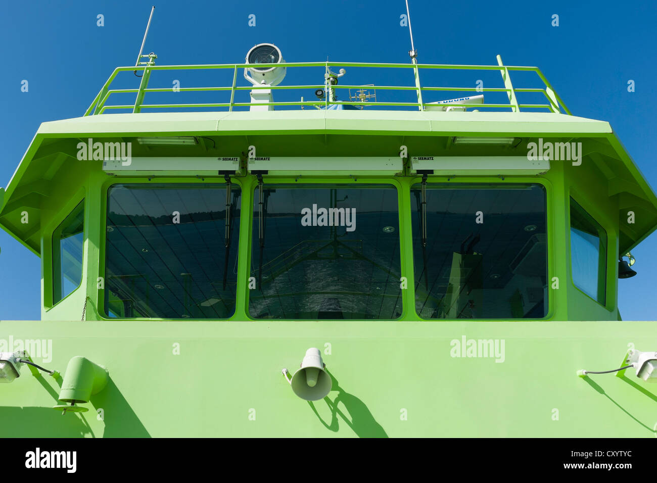 Navigation bridge detail of a ferry boat Stock Photo - Alamy
