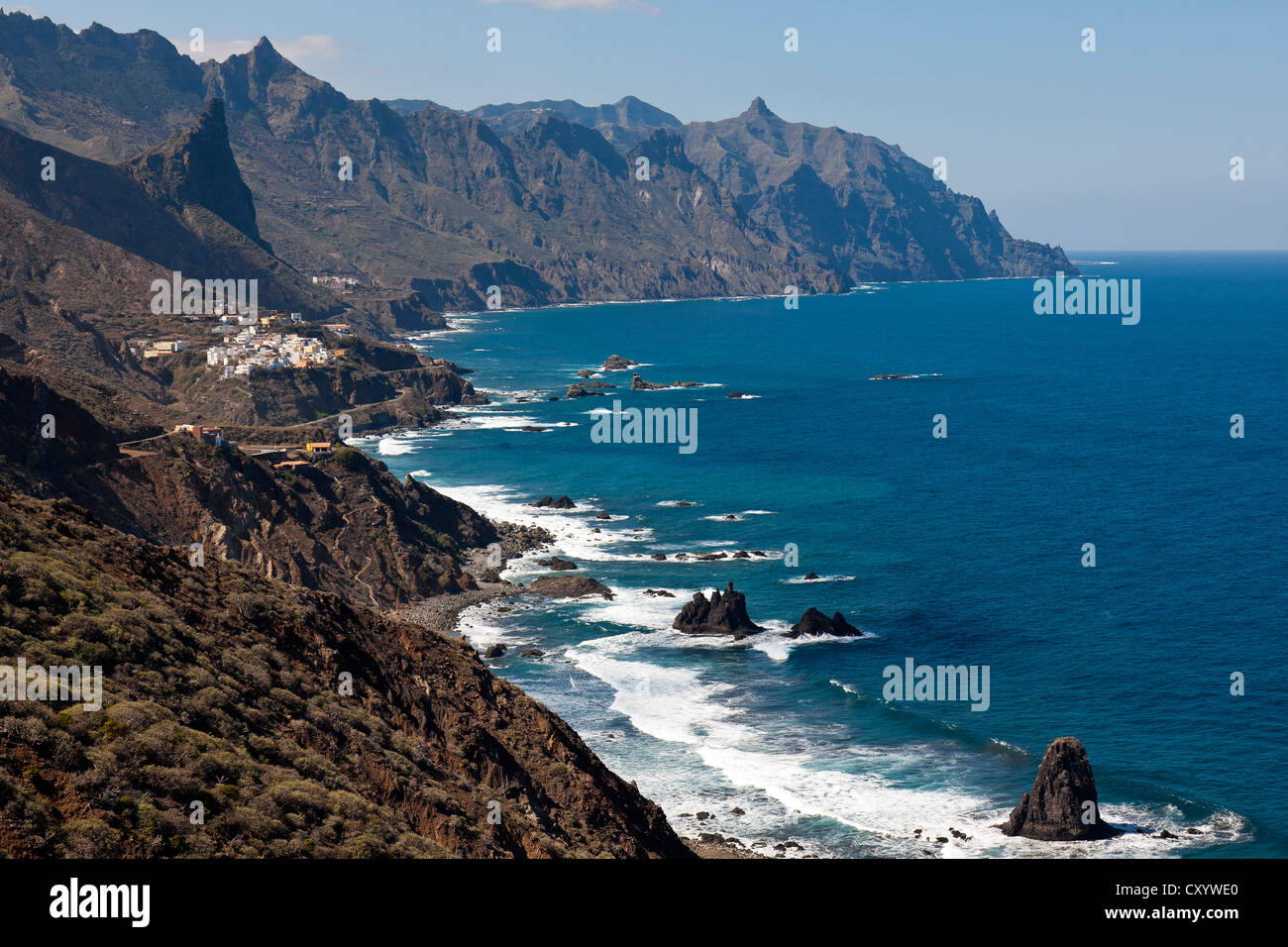 Coastline near Taganana and Benijo, Anaga Mountains, Anaga, Tenerife ...