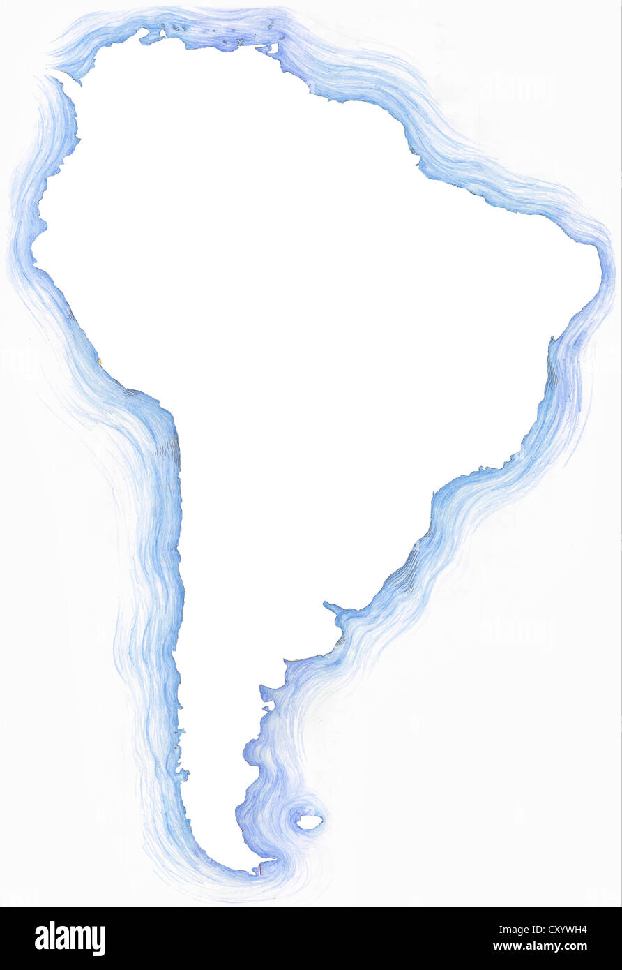 Outline map of South America Stock Photo - Alamy