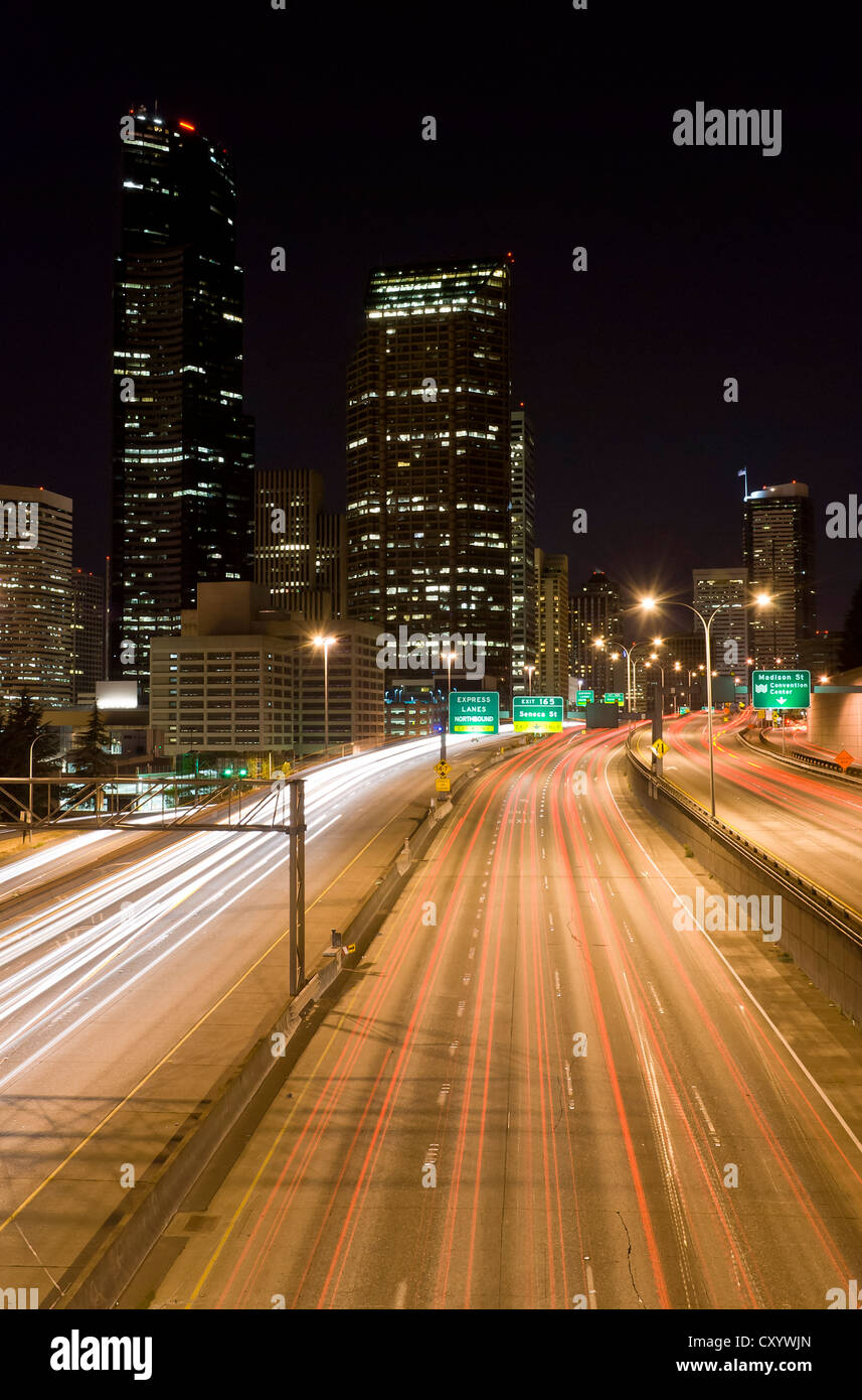 Seattle skyline freeway traffic hi-res stock photography and images - Alamy