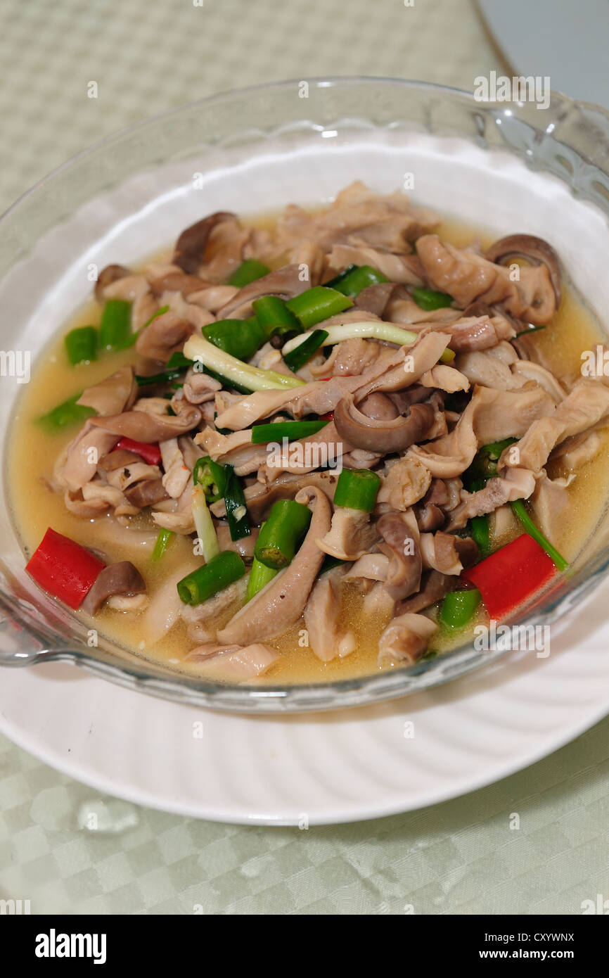 Chinese Hunan cuisine - pig's intestines Stock Photo - Alamy