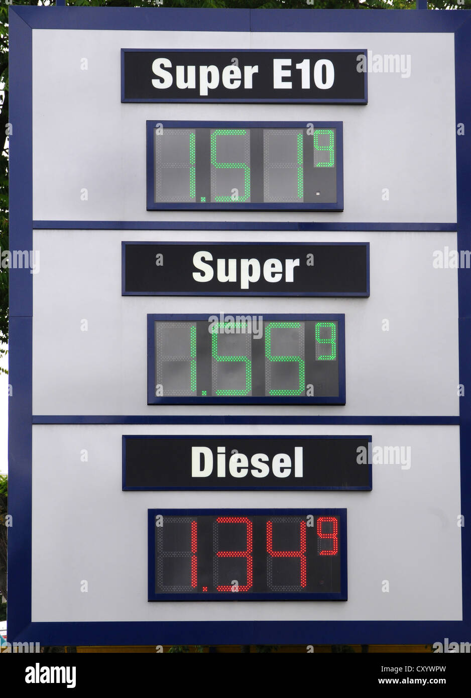 Electronic price display at a petrol station Stock Photo - Alamy