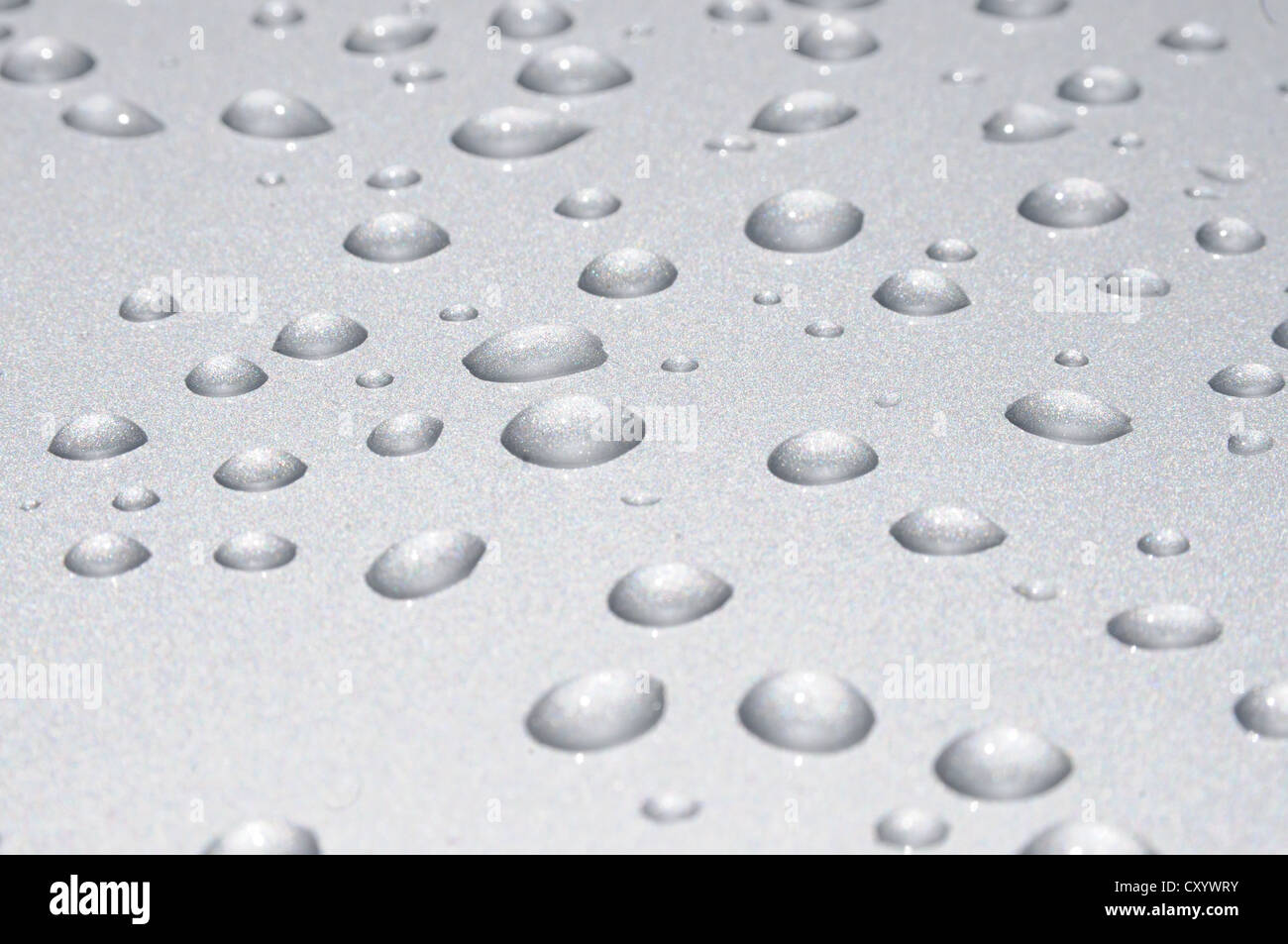 Water drops on a metal surface Stock Photo - Alamy