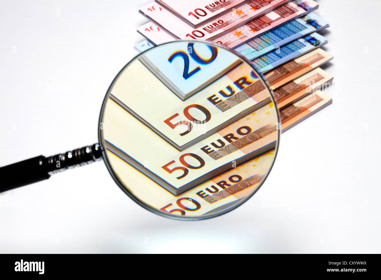 Stack euro notes under hi-res stock photography and images - Alamy