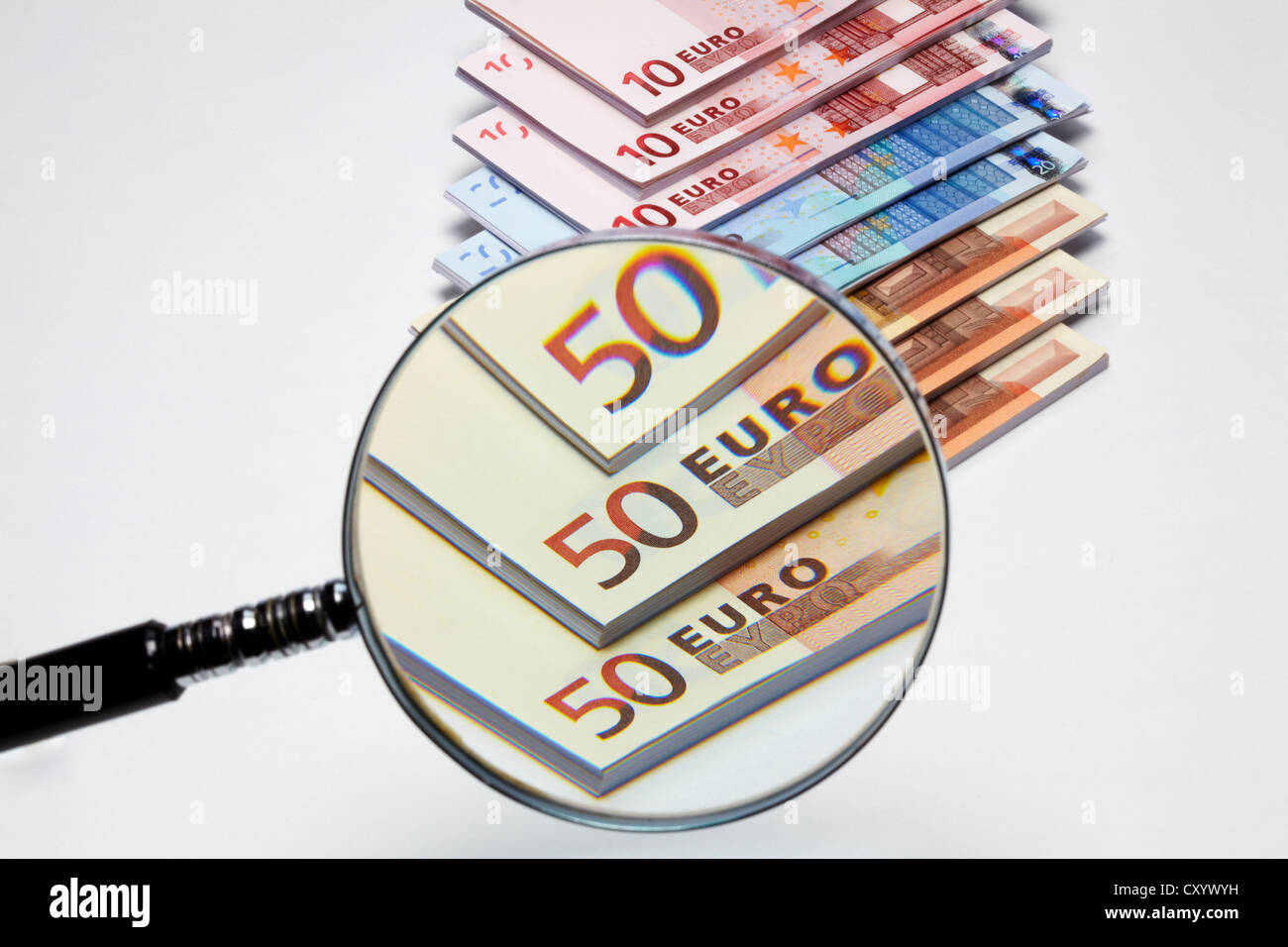 Stack euro notes under hi-res stock photography and images - Alamy