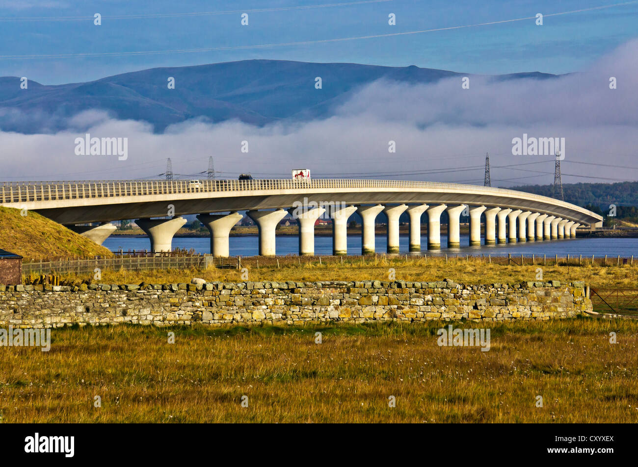 The new Clackmannanshire Bridge spanning the Firth of Forth in Fife ...