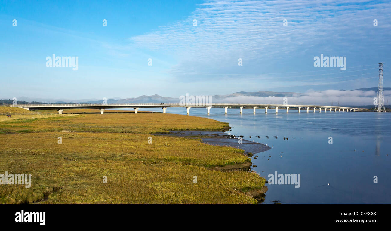 The new Clackmannanshire Bridge spanning the Firth of Forth in Fife ...