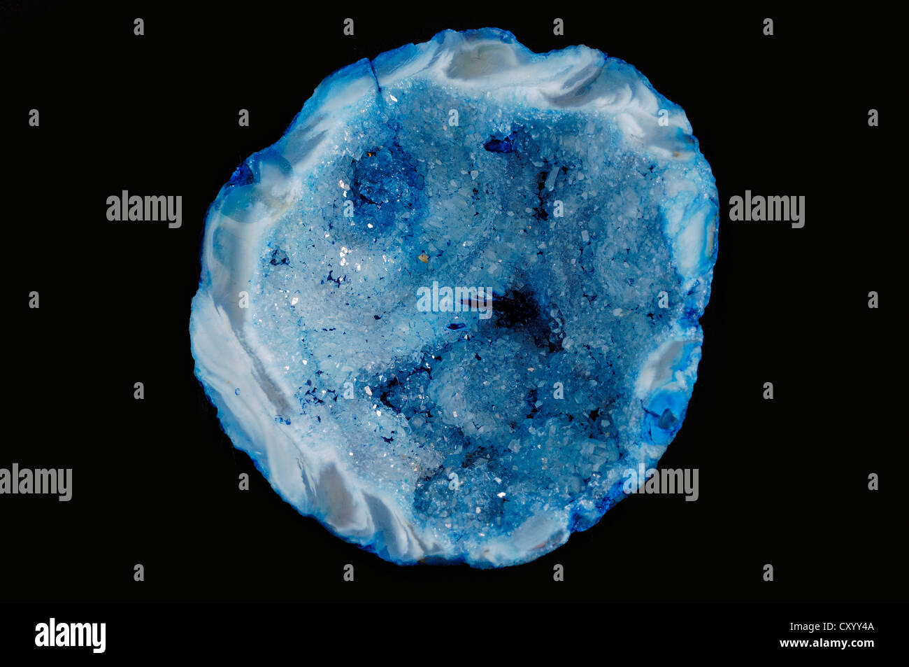 Agate with rock crystal, quartz Stock Photo - Alamy