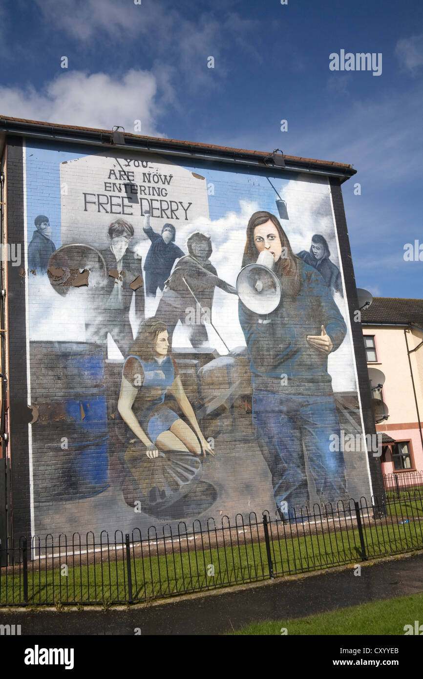 Derry City Londonderry Northern Ireland Bogside artists mural depicting ...