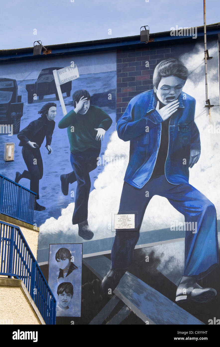 Derry City Londonderry Northern Ireland Bogside artists mural depicting ...
