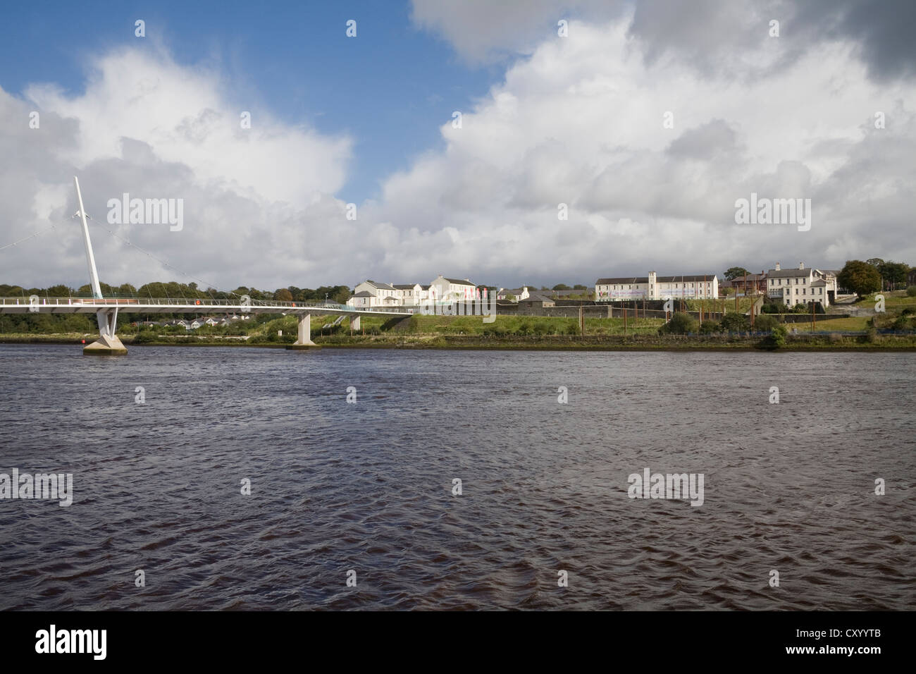 Derry City Londonderry Northern Ireland Cycle foot Peace Bridge across ...