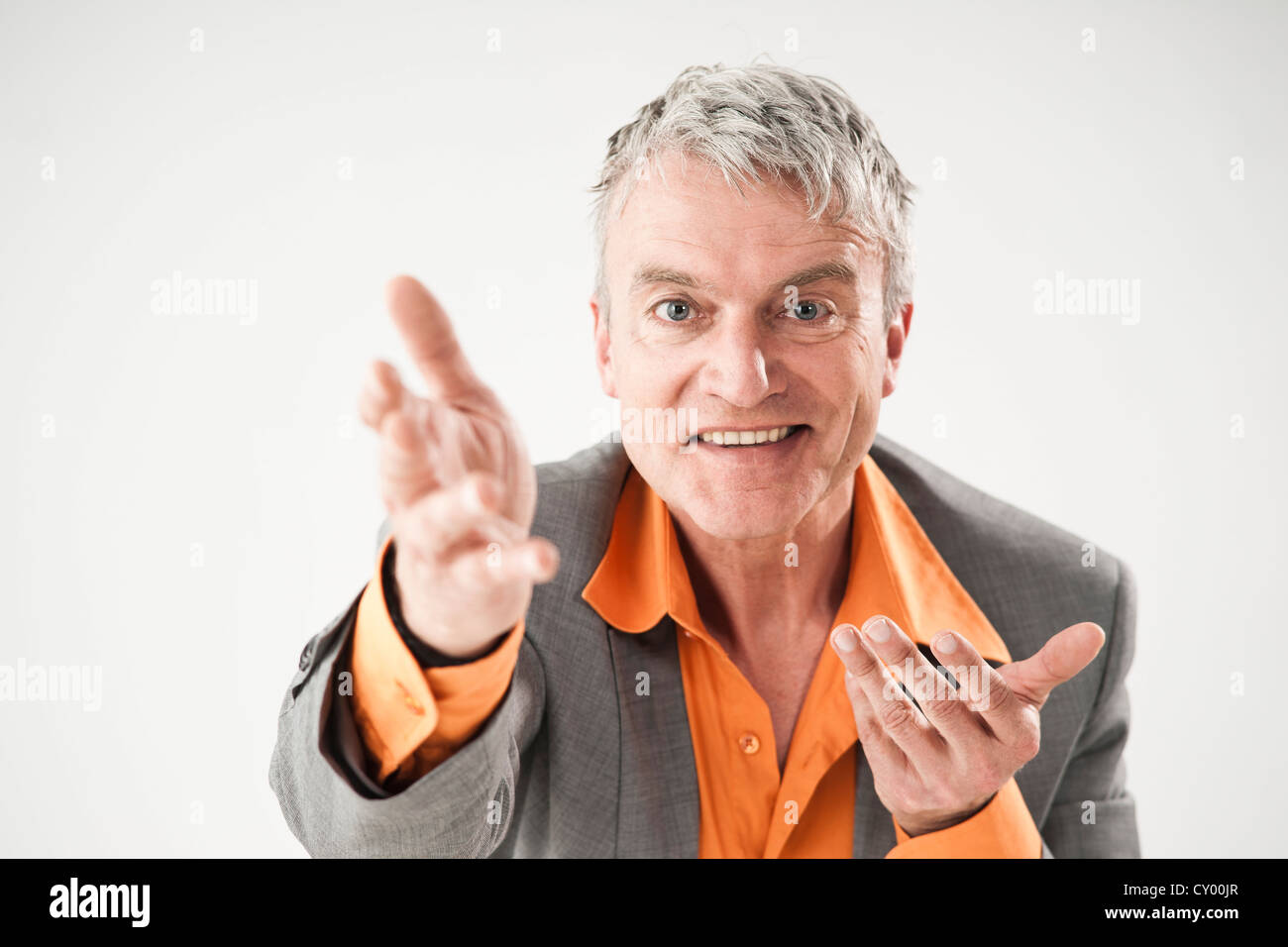 Gesticulating with hands confident hi-res stock photography and images ...