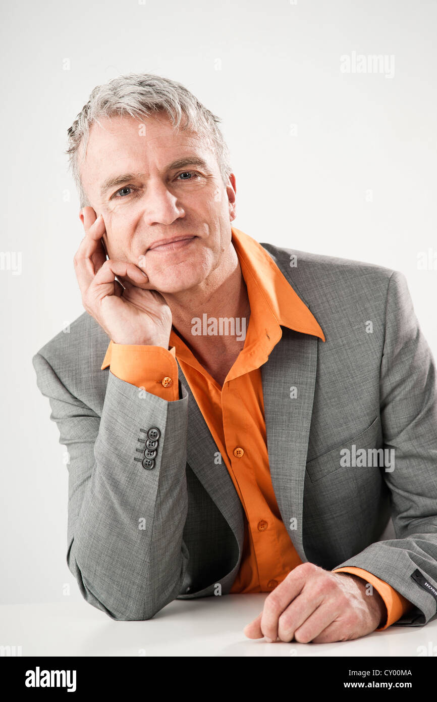 Pensive businessman, portrait Stock Photo - Alamy
