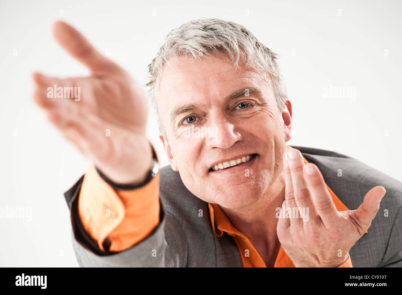 Gesticulating with hands confident hi-res stock photography and images ...