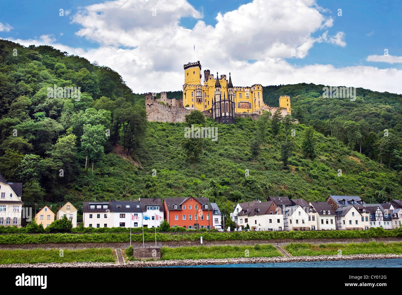 Koblenz, Germany, Stolzenfels Castle, Schloss Stolzenfels on the Rhine ...