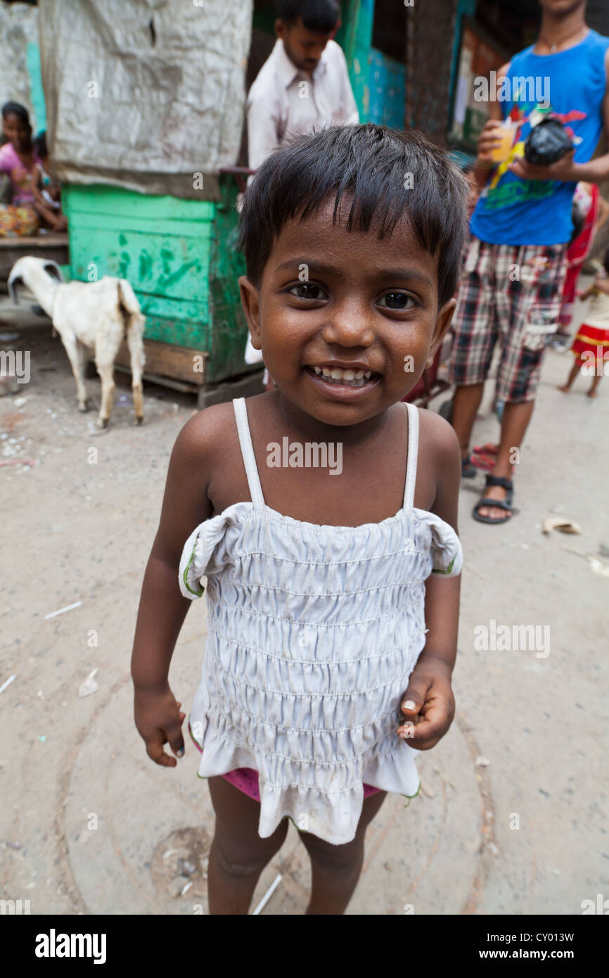Joyful little Girl in Kolkata, India Stock Photo - Alamy