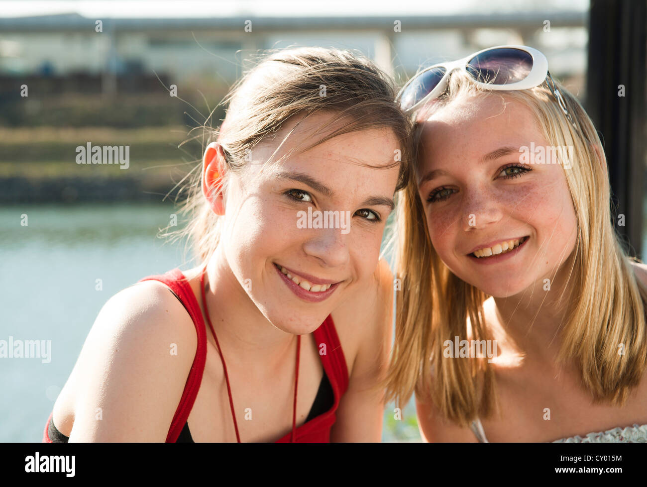 Two girls, portrait Stock Photo - Alamy