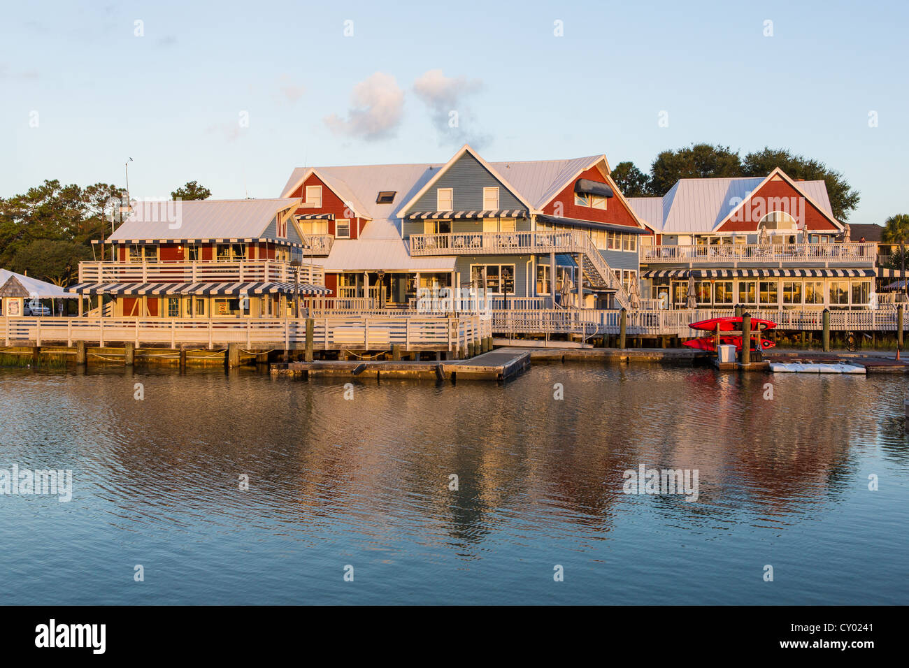 Sunrise over South Beach marina at Sea Pines Plantation on Hilton Head ...