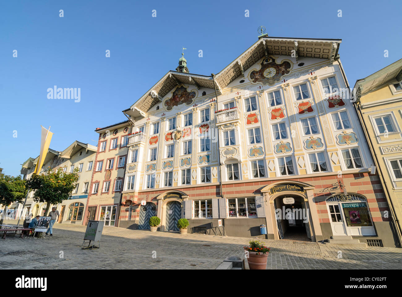 Building in historic town centre, Marktstrasse, Bad Toelz, Upper ...