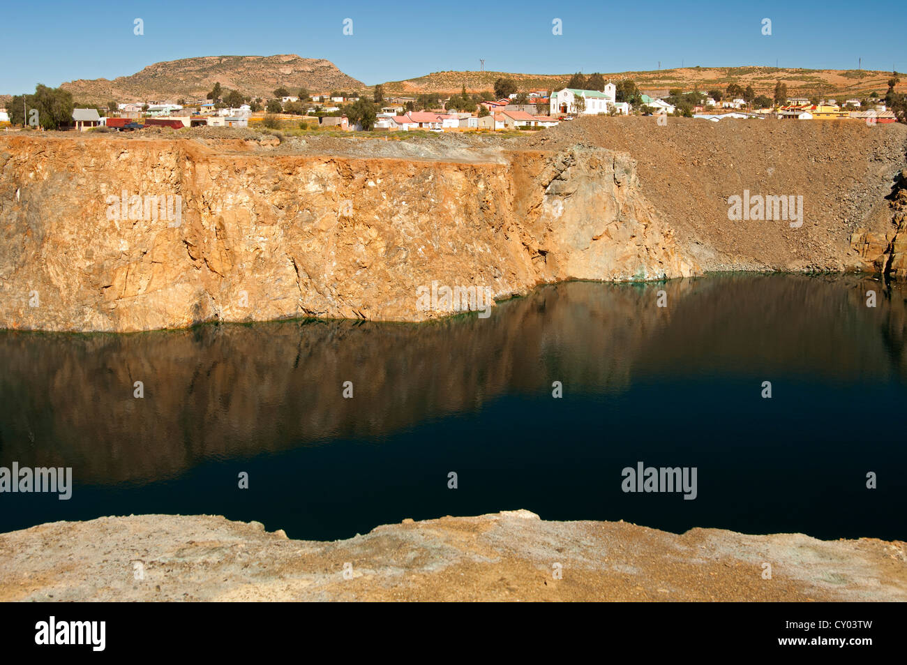 Water-filled hopper or collapsed shaft of a copper mine, Okiep ...