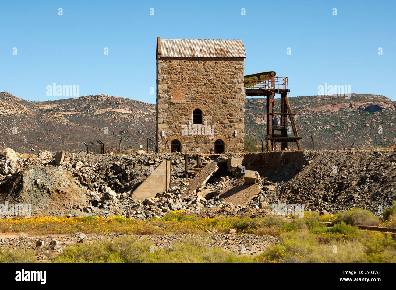 Building for a steam-powered water pump at the abandoned copper mine of ...