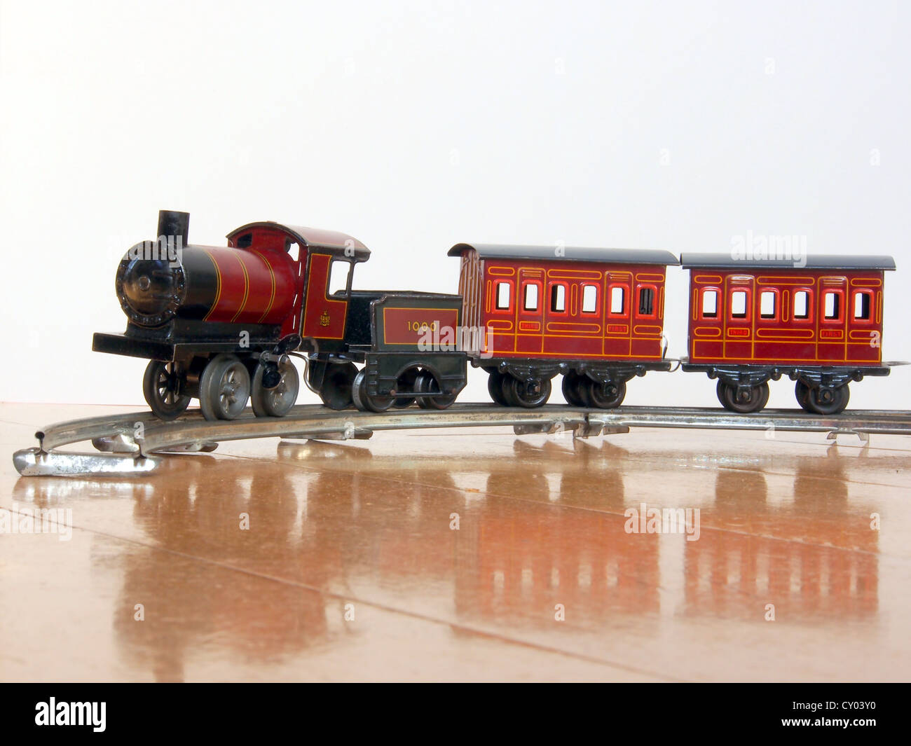 Made in Germany Tin clockwork toy train from around 1900 Stock Photo ...