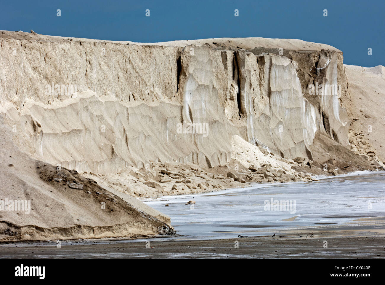 Salt mount at the seawater salt works Salins du Midi in Salin-de-Giraud ...