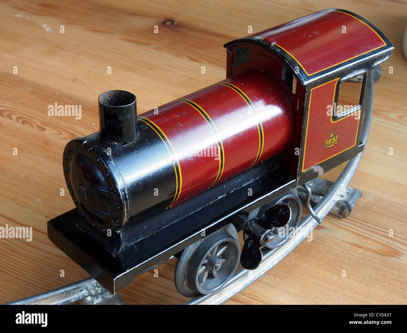 Made in Germany Tin clockwork toy train from around 1900 Stock Photo ...