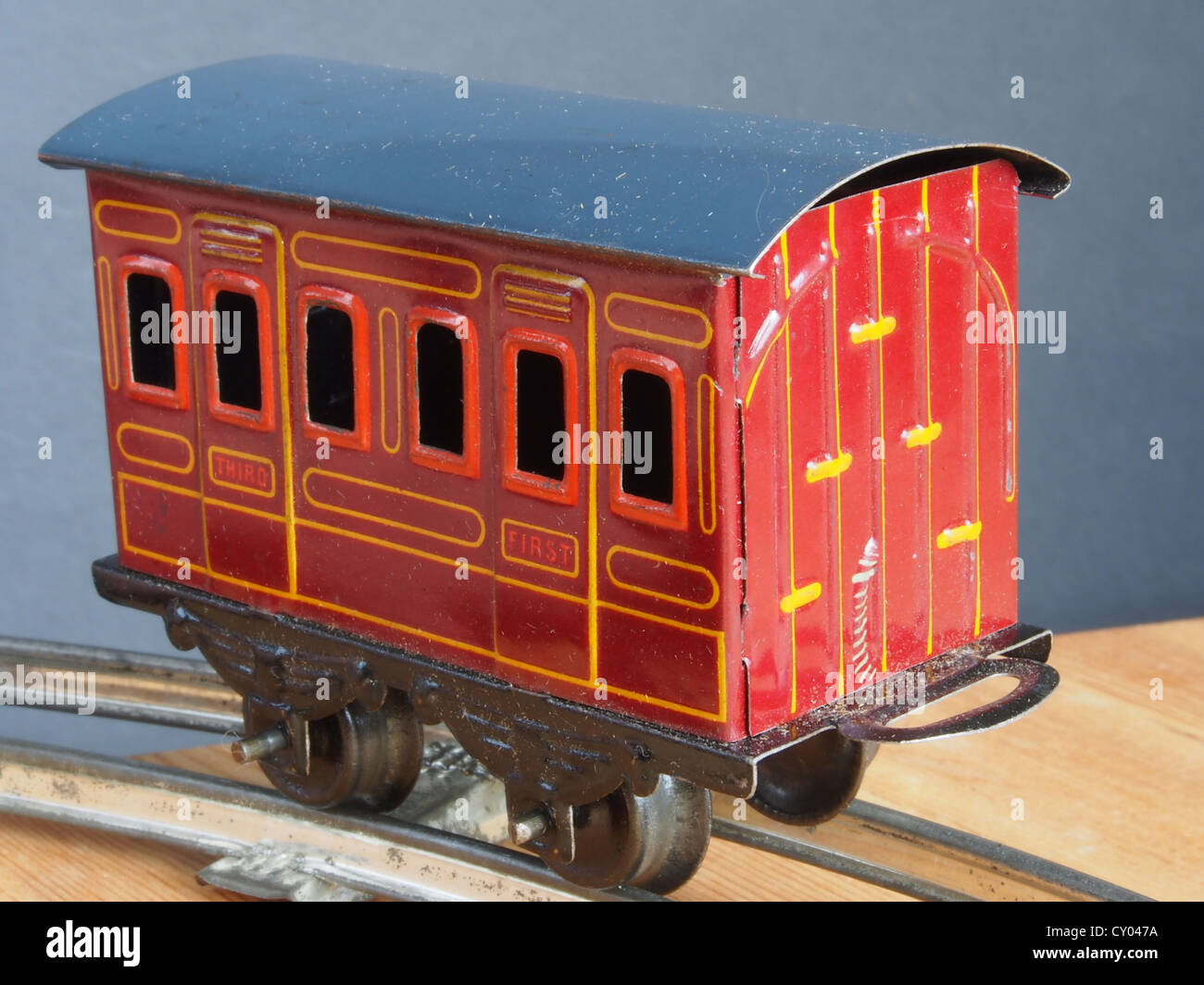 Made in Germany Tin clockwork toy train from around 1900 Stock Photo ...