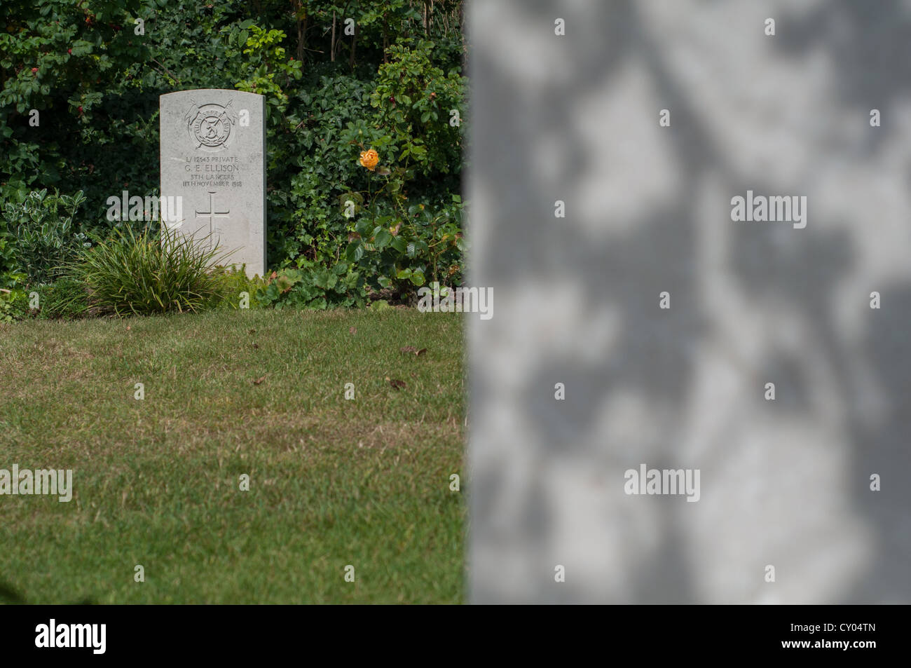 The grave of George Ellison with the rear of the grave of John Parr in ...