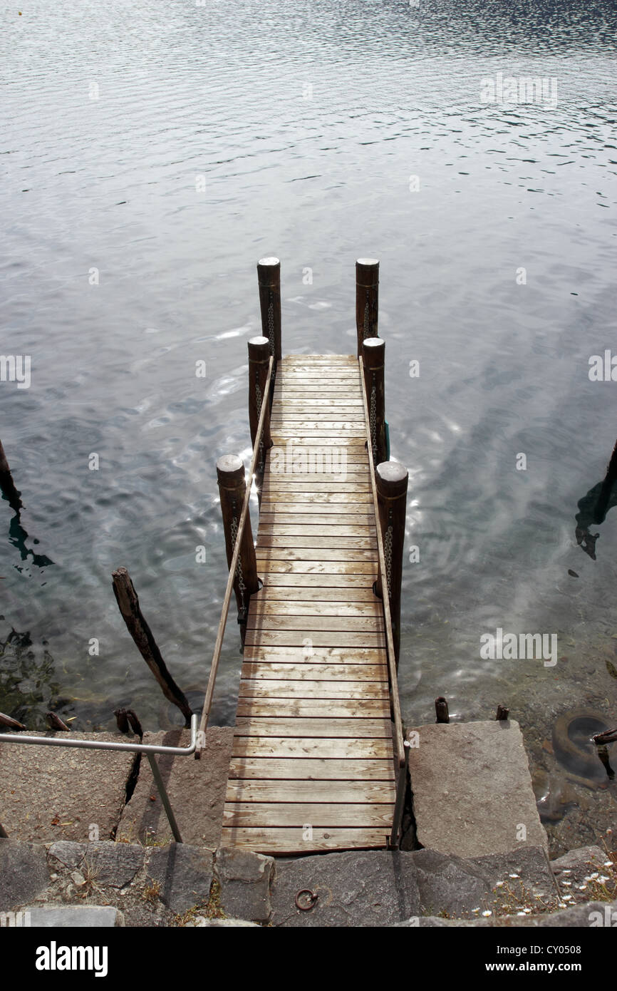 landing stage on lake view from above Stock Photo - Alamy