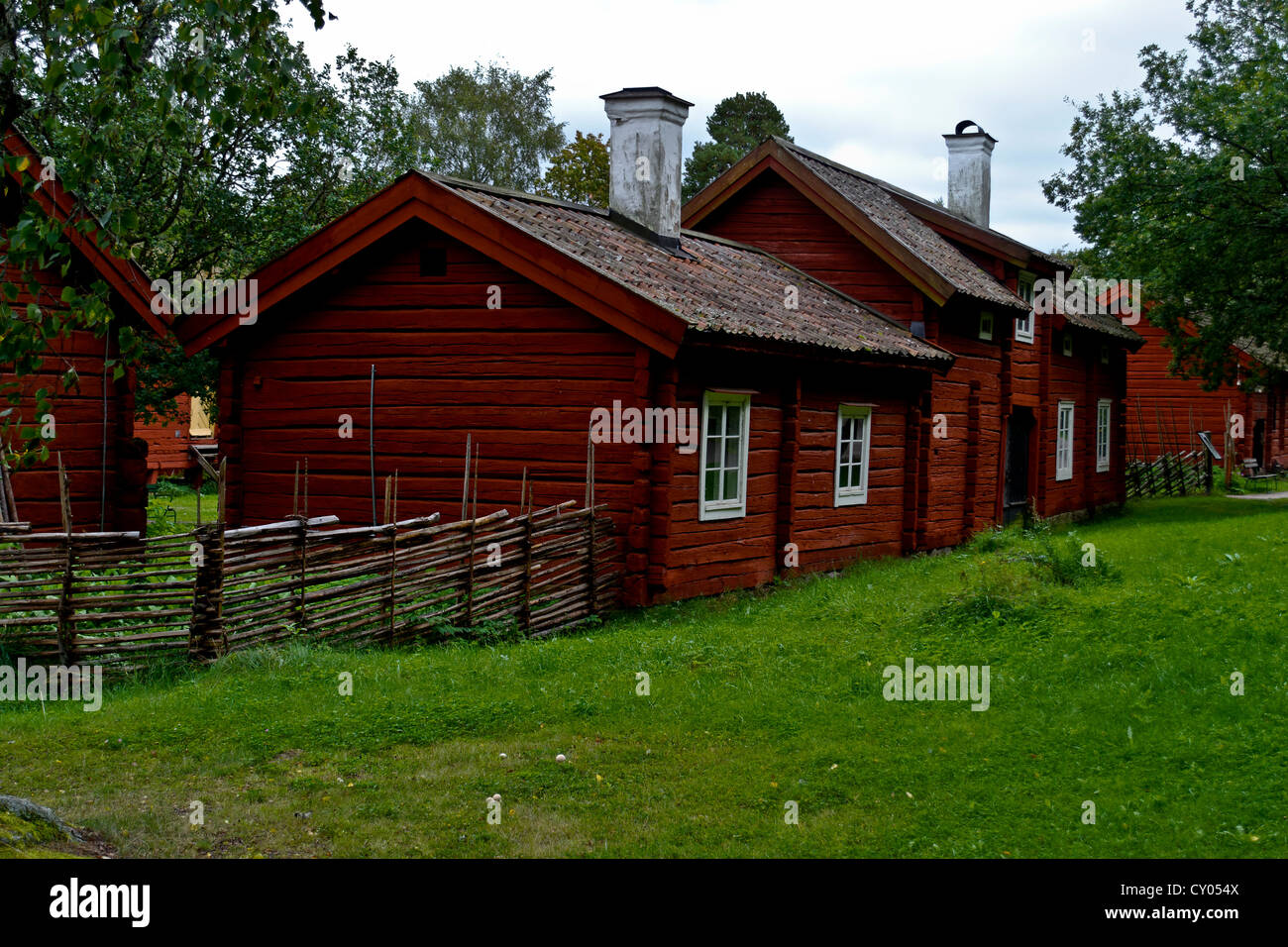 Swedish old buildings that are preserved, like a museum Stock Photo - Alamy