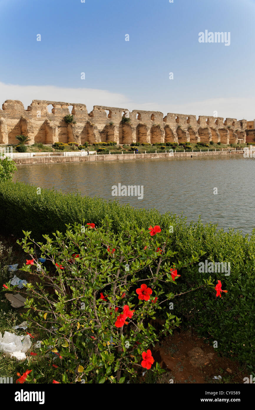Walls of the Bassin Agdal, Bassin de l'Agdal, royal stables of Moulay ...