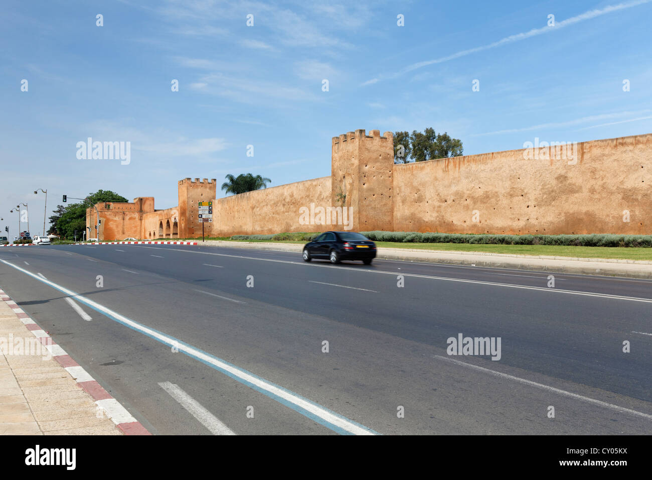 Almohad ramparts on the Boulevard ed Dousteur, Rabat, Rabat-Salé ...