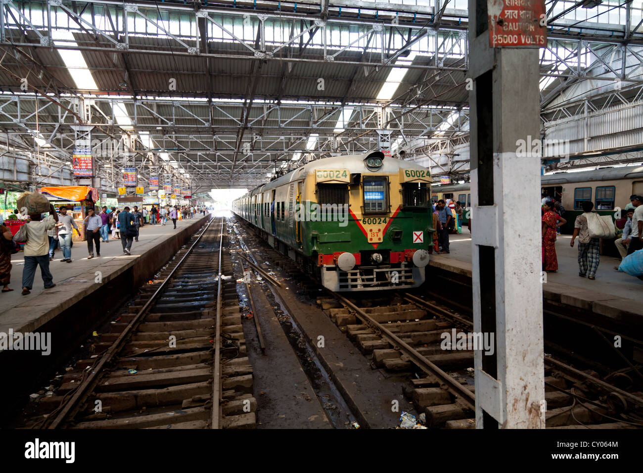 Train in the Sealdah Railway Station in Kolkata, India Stock Photo ...