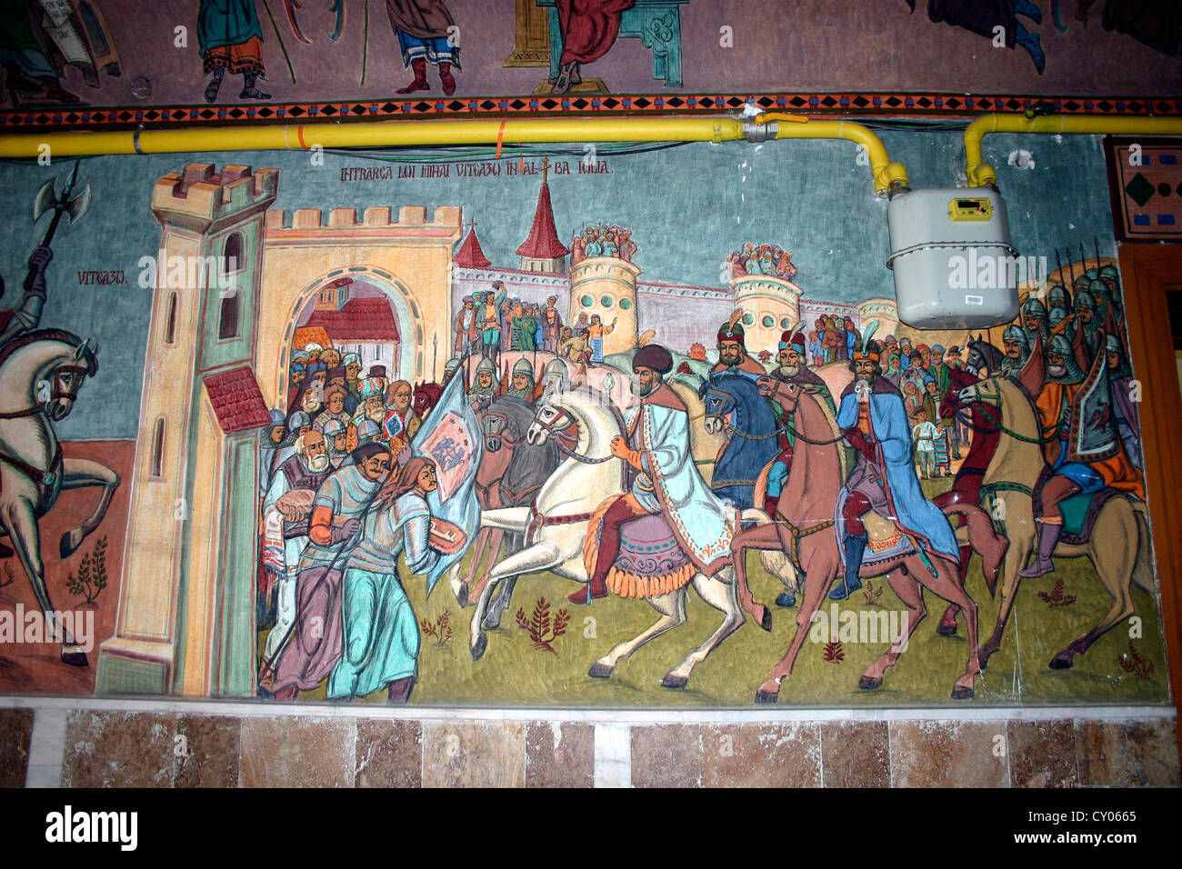 Religious mural Sibiu Romania Stock Photo - Alamy