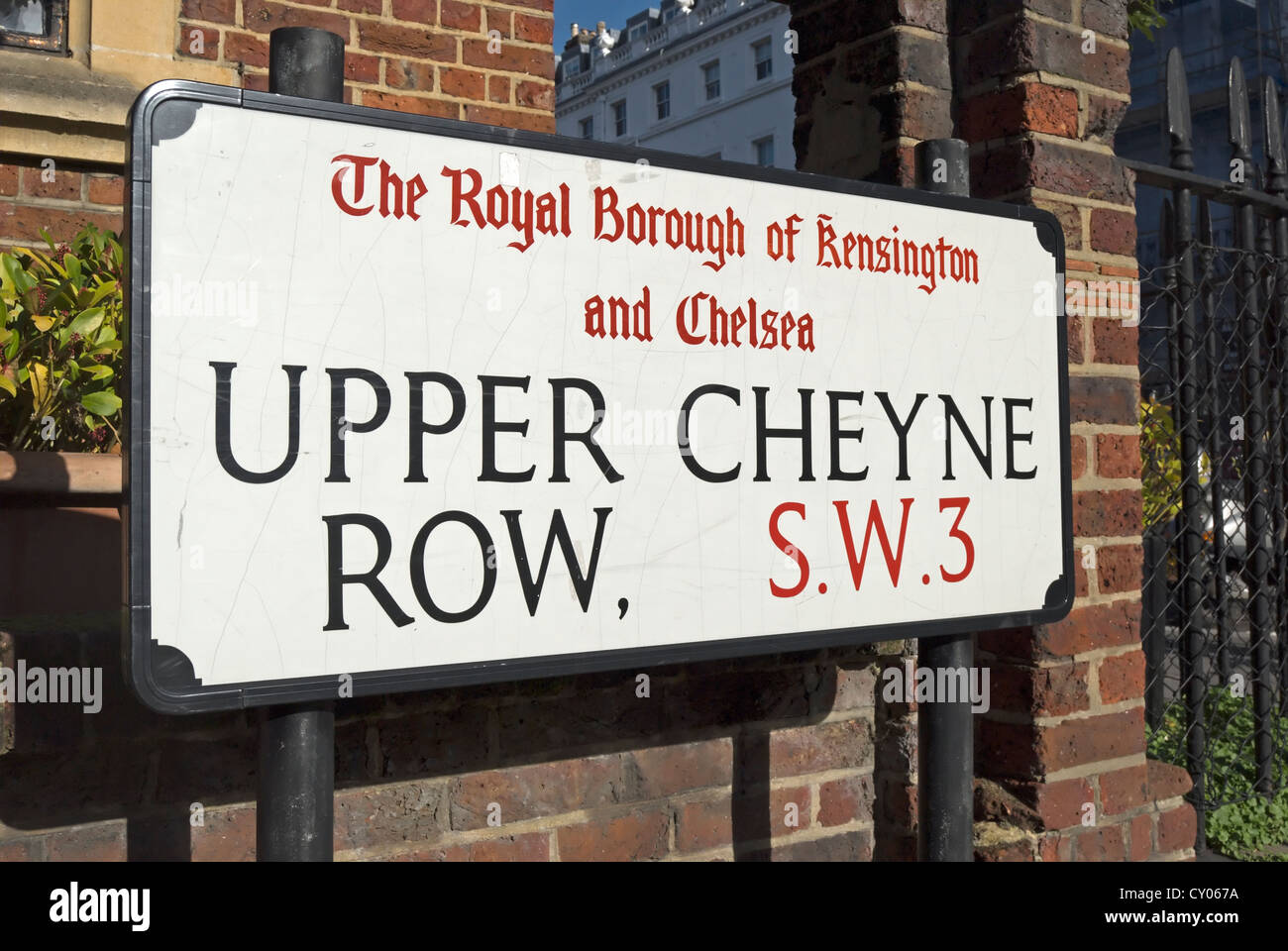 street name sign for upper cheyne row, chelsea, london, england Stock ...