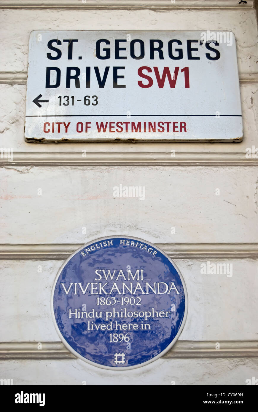 english heritage blue plaque marking the 1896 home of hindu philosopher ...