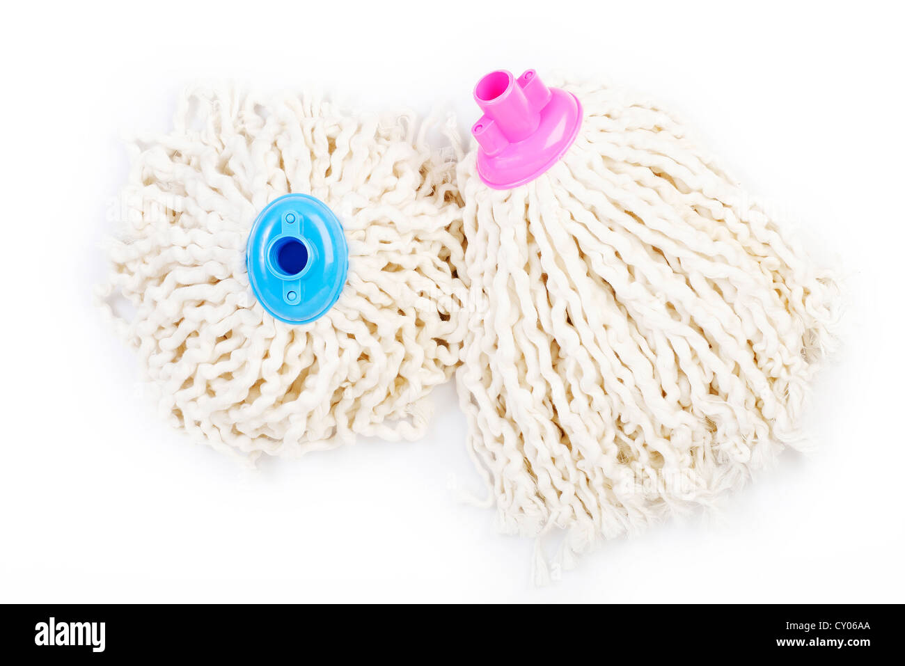 Mop of rope on white background Stock Photo - Alamy