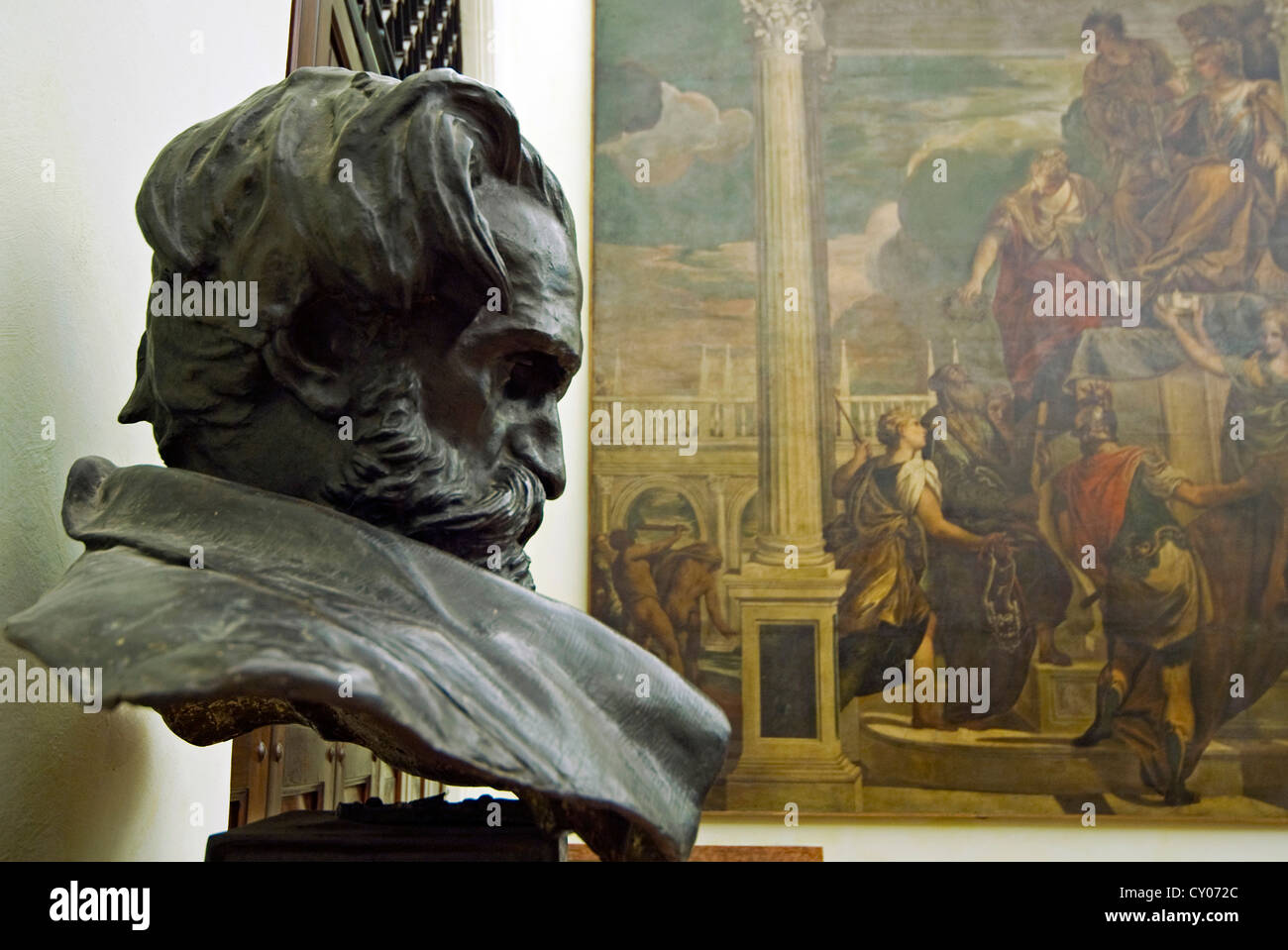 Giuseppe Verdi statue inside Town Hall, Parma, Emilia Romagna, Italy ...
