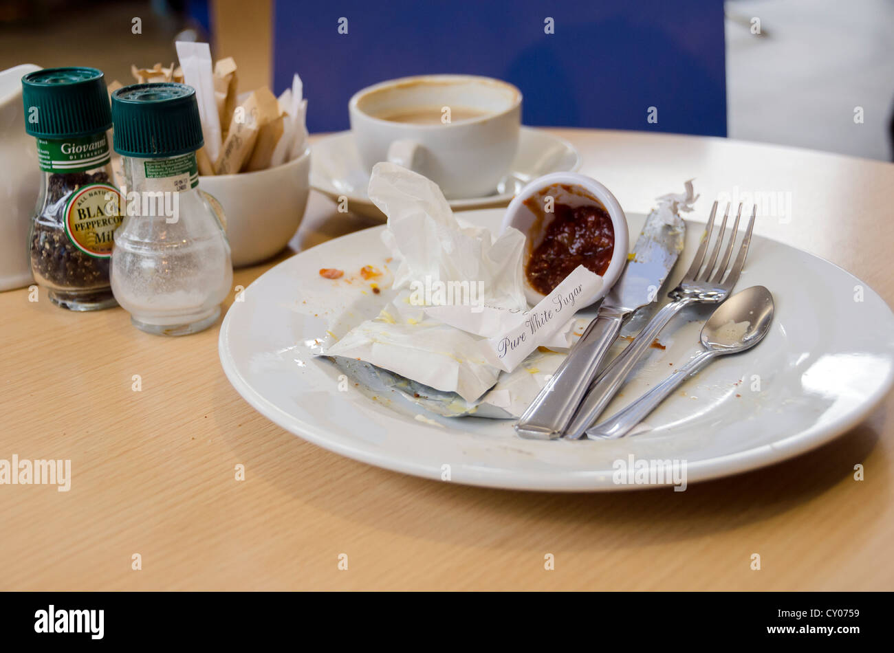 Finished continental Breakfast - Ireland Stock Photo - Alamy