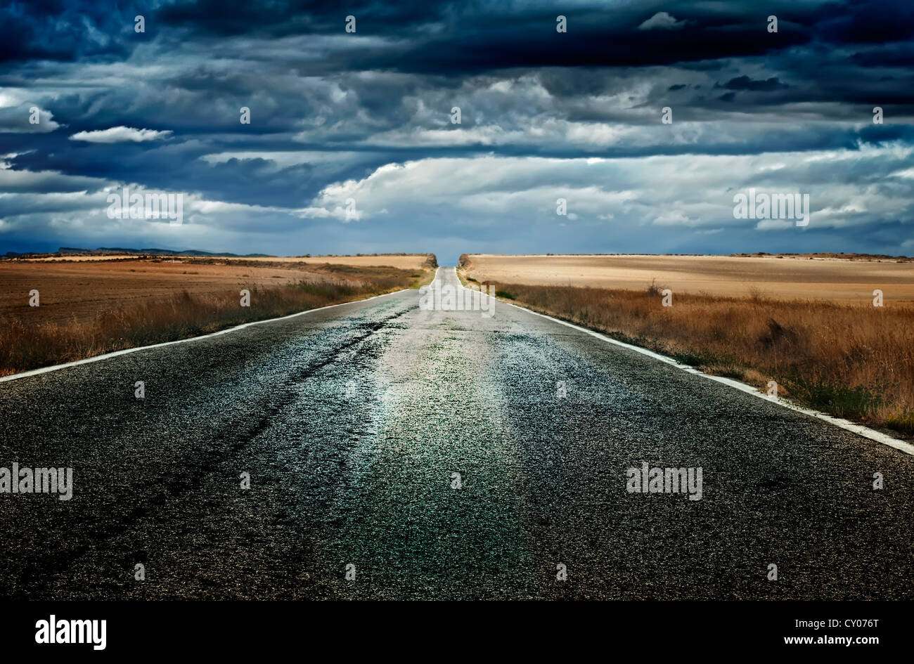 Old dramatic asphalt road Stock Photo - Alamy